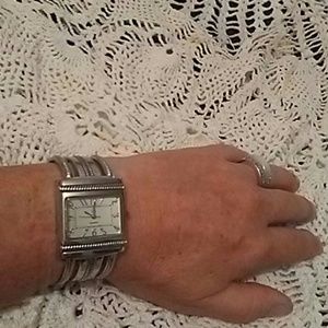 Accessories | Quarts Spring Loaded Silver Bangle Watch | Poshmark